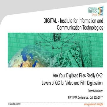 Are you Digitized Files Really OK? Levels of QC and Film Digitization ...