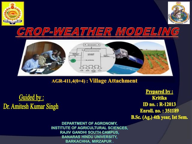 Crop Simulation Models And Their Applications In Crop Production Pptx