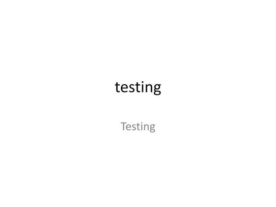 Testing | PDF