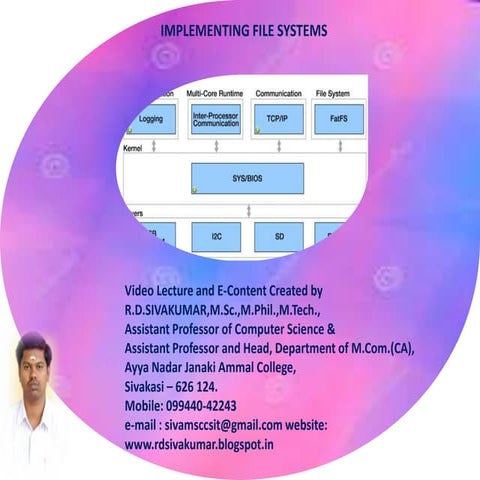 Implementing File Systems-R.D.Sivakumar | PPT