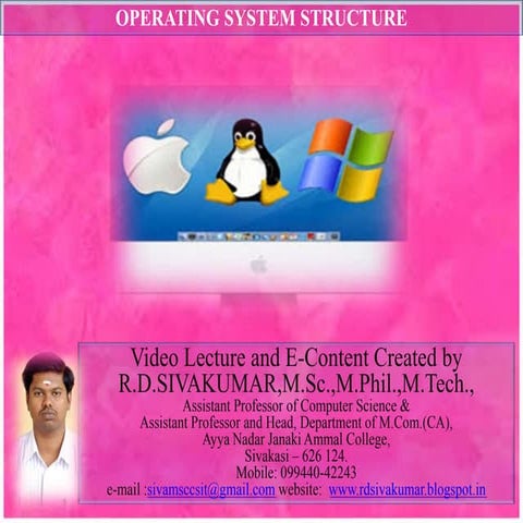 Operating System Structure-R.D.Sivakumar | PPT