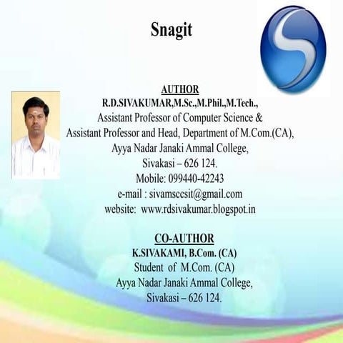 Snag It Overview | PPT