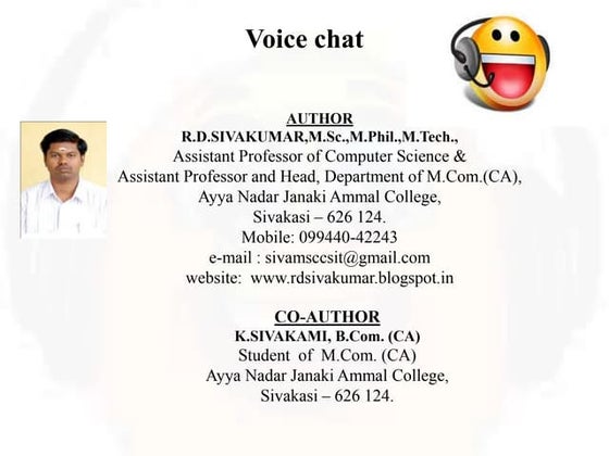 Voice Chat - R.D.Sivakumar | PPT