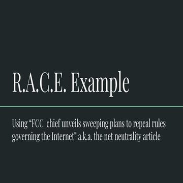 R.A.C.E. Constructed Response | PPT
