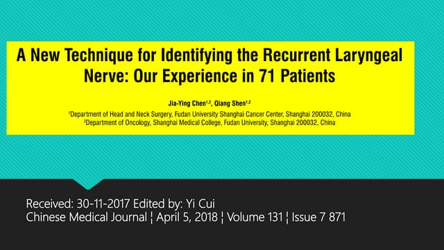 Recurrent Laryngeal Nerve and thyroid surgery | PDF