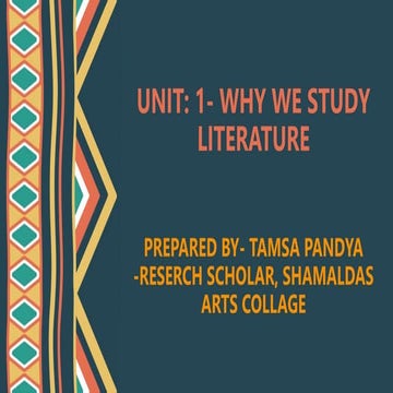 R.J.REES. U-1.pptx why do we study literature | PPTX