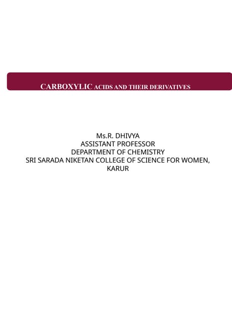 Protection and deprotection of carboxylic acid | PPTX | Chemistry | Science