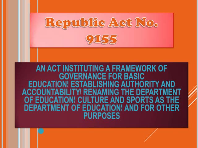 Republic Act No. 9155 | PPTX