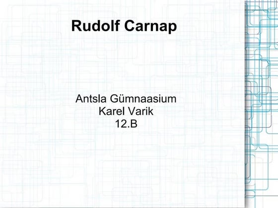 Rudolf Carnap | PPT
