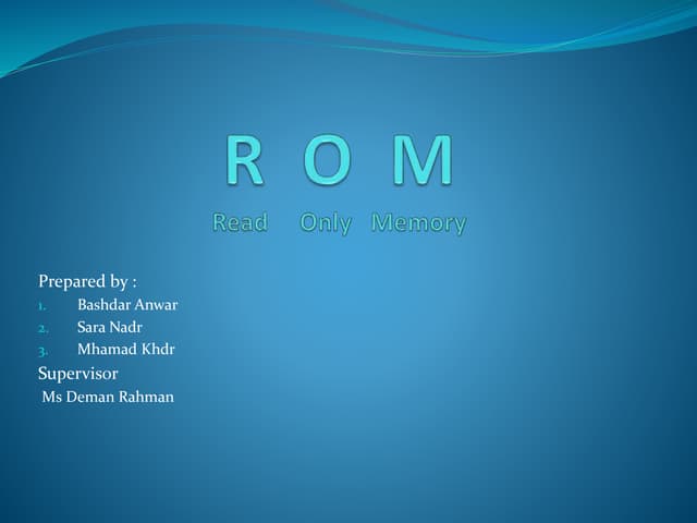 ROM (Read Only Memory) | PPTX