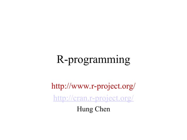 R Programming For Statistical Applications Ppt 8025