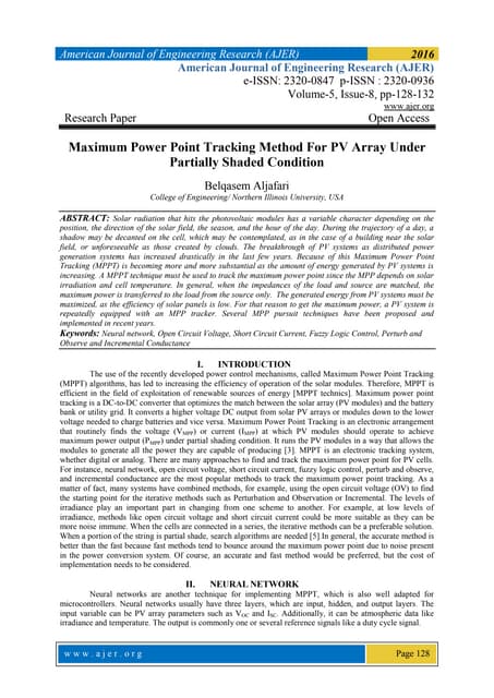 Maximum Power Point Tracking Mppt Ppt