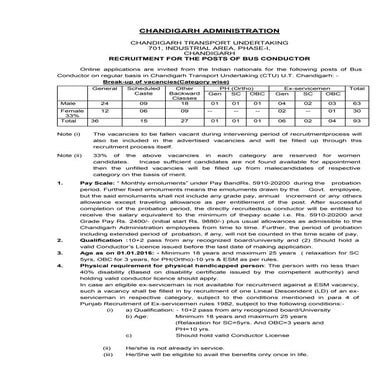 93 BUS Conductor in Chandigarh Transport Undertaking CTU | PDF