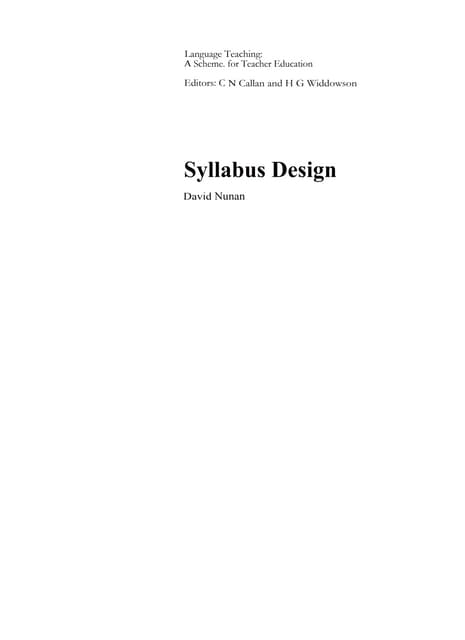 Syllabus Design | PPTX