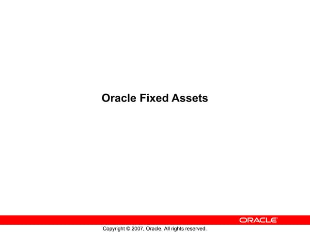 R12 Fixed Assets New Features Ppt