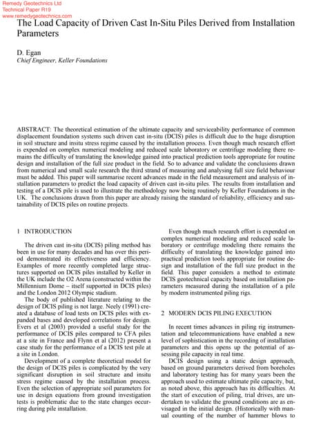 "Driven Cast-In-Situ Piles in Granular Soil: Applicability of CPT ...