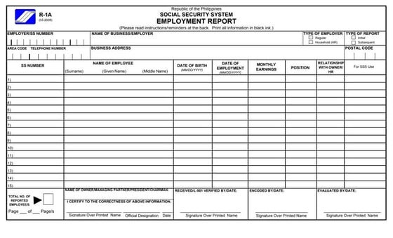 Sss form member_loan_payment_return | PDF