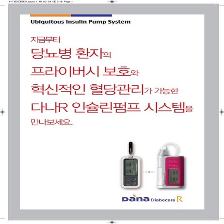 Dana Insulin pump R 국문 브로슈어 | PDF