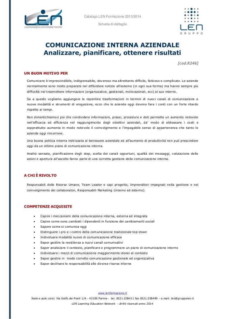 Comunicazione interna aziendale - scheda corso [R246]