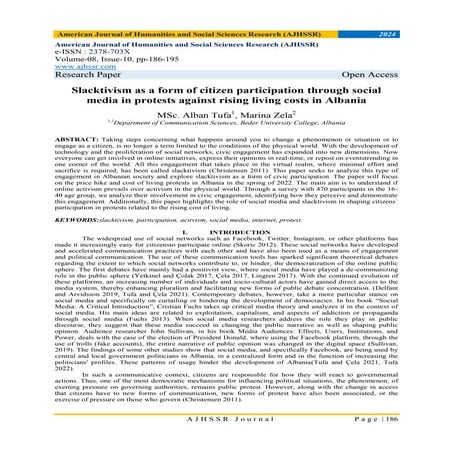 Slacktivism as a form of citizen participation through social media in ...