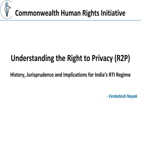 Understanding the Right to Privacy (R2P) | PPT