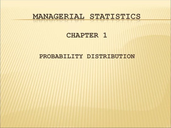 Chapter 1 random variables and probability distributions | PPTX