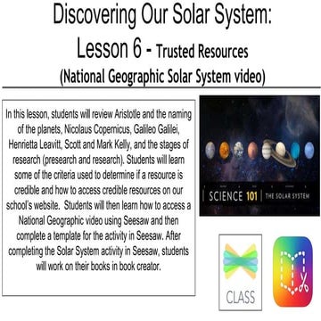 Lesson 6 discovering our solar system (solar system video) | PPT