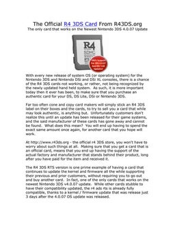 R4i sdhc dual core user guide | PDF