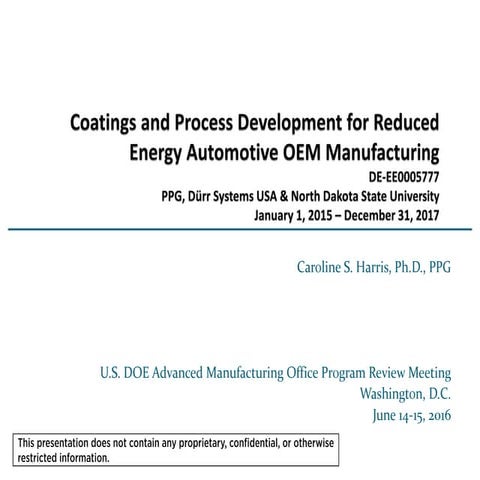 R4 - Coatings and Process Development for Automotive OEM PPG 2016 ...