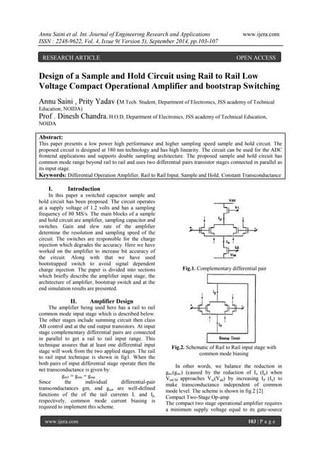 Design and Implementation of Two Stage Operational Amplifier | PDF