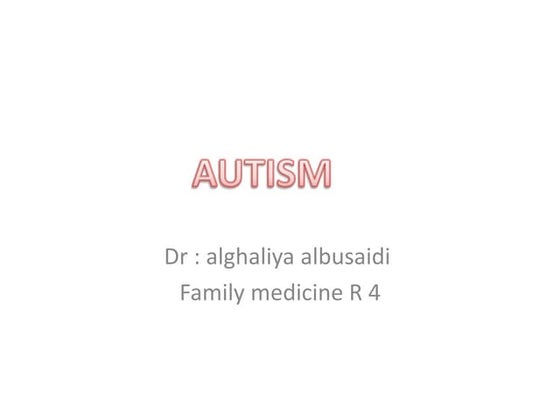 Autism spectrum disorder (ASD) | PPT