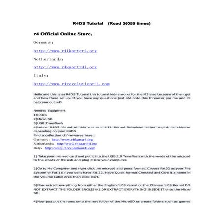 New users guide to setting up wood r4 | PDF