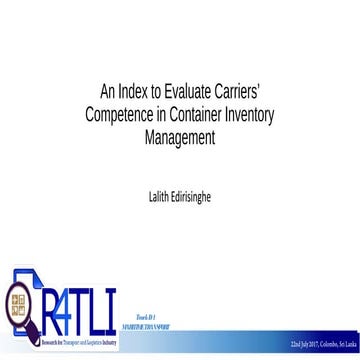 Container Inventory Management Factors Influencing Container ...