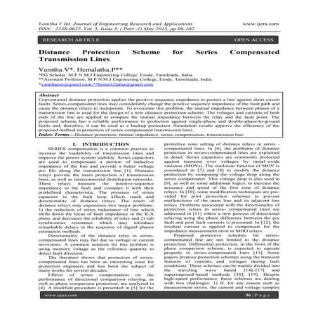 Distance Protection Scheme for Series Compensated Transmission Lines | PDF