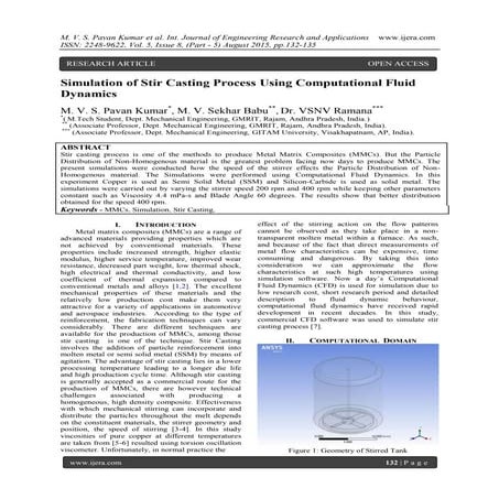 Simulation of Stir Casting Process Using Computational Fluid Dynamics | PDF | Physics | Science
