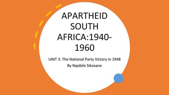 History of apartheid in south africa | PPT