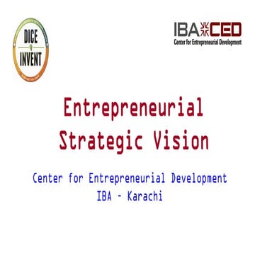 Entrepreneurial strategic vision | PDF
