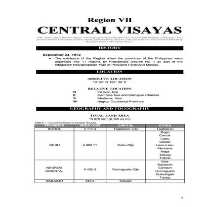 Region 7 (Central Visayas), Philippines - Visayas | PPTX