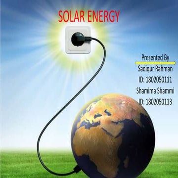 Solar energy | PPTX | Physics | Science