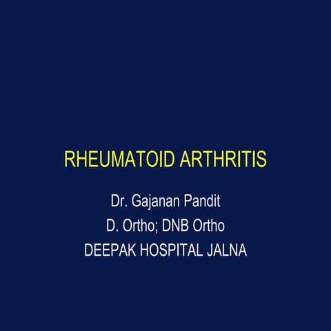 Rheumatoid Arthritis | PPTX