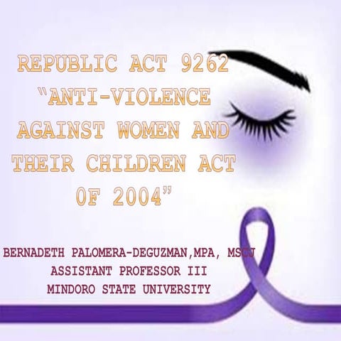 Anti-VIOLENCE AGAINST WOMEN AND THEIR CHILDREN | PPT