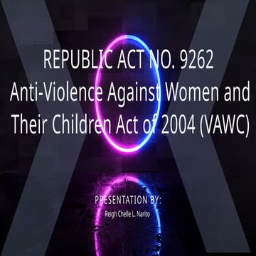 Republic Act 9262- Violence Against Women and Their Children | PPTX