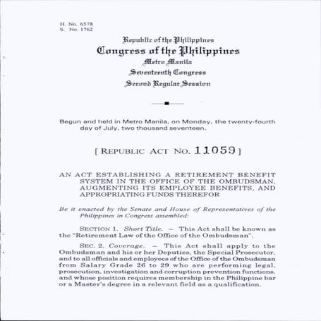 Ra 11059 | PDF | Retirement Planning | Personal Finance