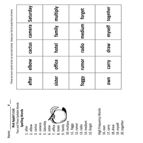 Ra 2 and 3 syllable words | PDF