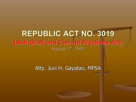 Plunder Law RA7080 | PPTX