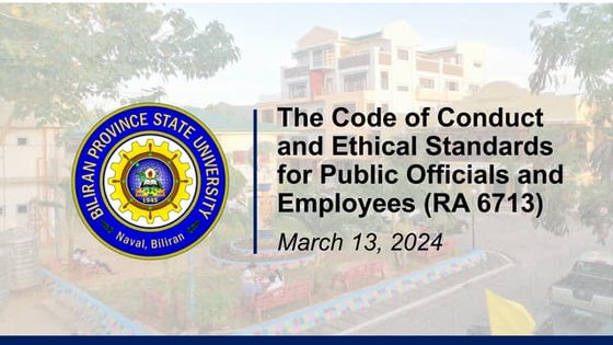 RA 6713 Code of Ethical Standards for Public Officials and Employees in ...
