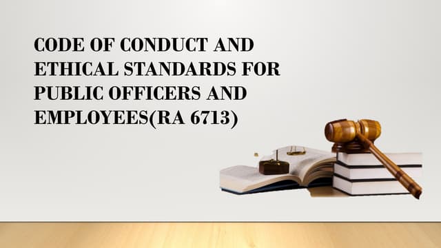 RA 6713 Code of Ethical Standards for Public Officials and Employees in ...