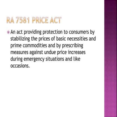 ra 7581.pptx | Commodities | Economy