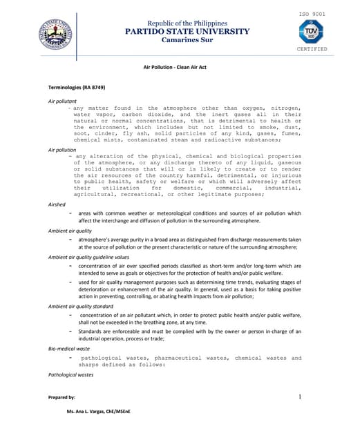 Presentation on ra 8749 | PDF