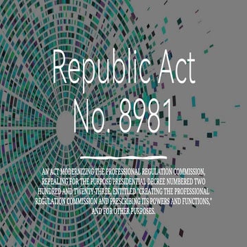 RA8981 for medical laboratory science students | PDF